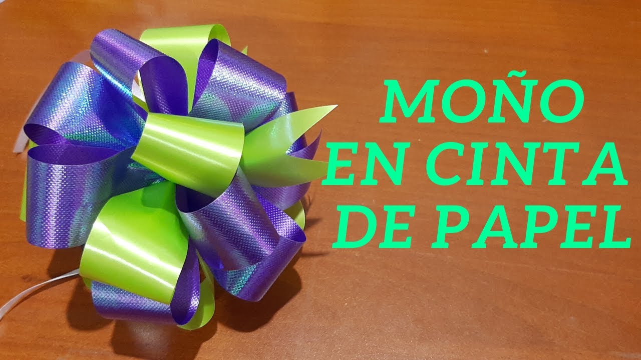 COMO HACER UN MOÑO EN CINTA DE PAPEL - YouTube
