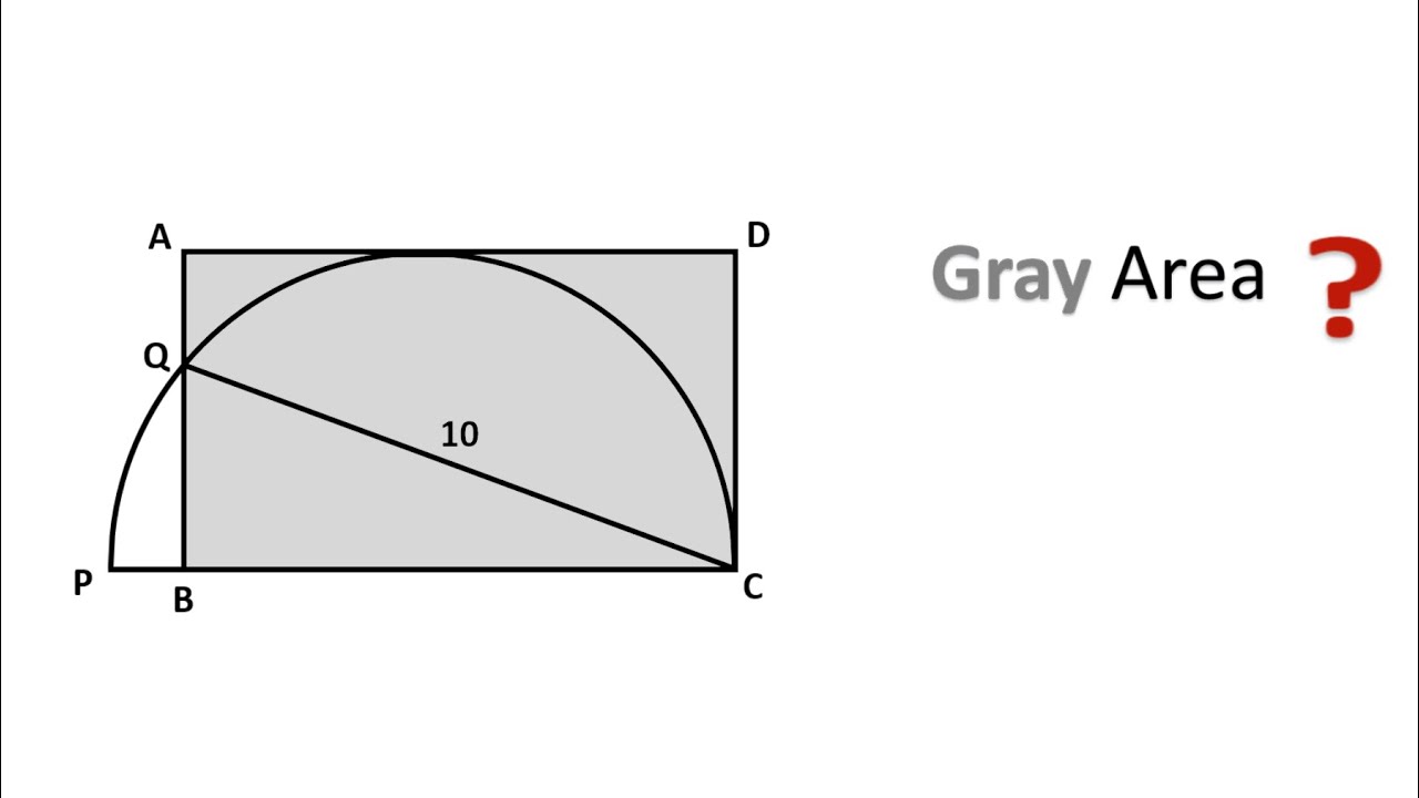 How to find Gray Area. Olympiad question, Easy and hard geometry ...