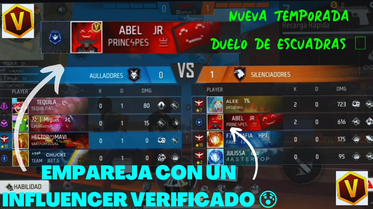 ME TOPO CON INFLUENCER DE FREE FIRE 🔥 NUEVA TEMPORADA EN DUELO DE ESCUADRAS #garenafreefire ...