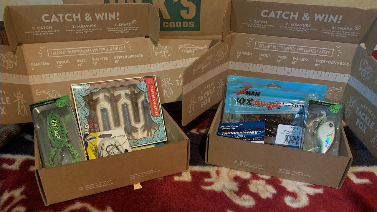 Opening mystery bass fishing boxes - YouTube