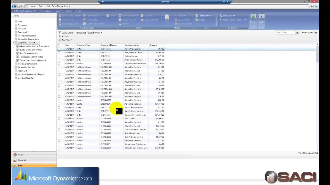 Use Microsoft Dynamics GP Navigation to print SOP Invoices - YouTube