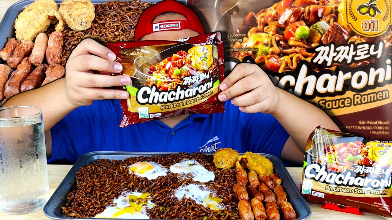 SAMYANG HITAM | SAMYANG CHACHARONI BLACK BEAN NOODLES | MUKBANG ...