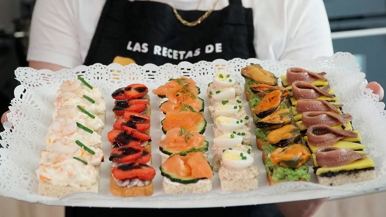 CANAPÉS VARIADOS para Navidad y fiestas - YouTube