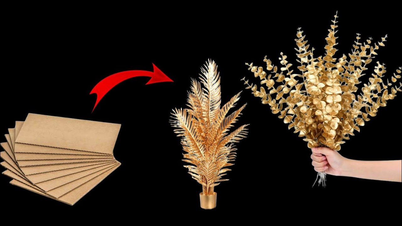 Realistic Cardboard leaves | art and craft ideas | DIY | home decor ...