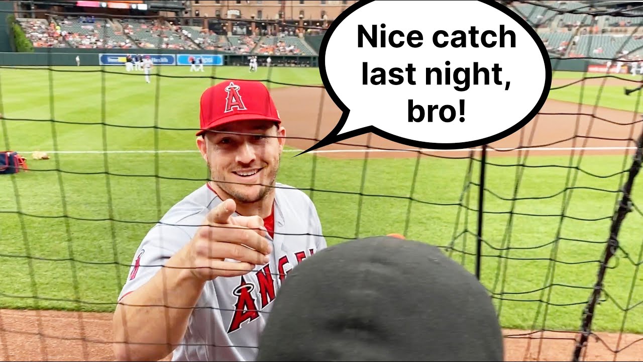 I impressed MIKE TROUT by catching a home run! - YouTube