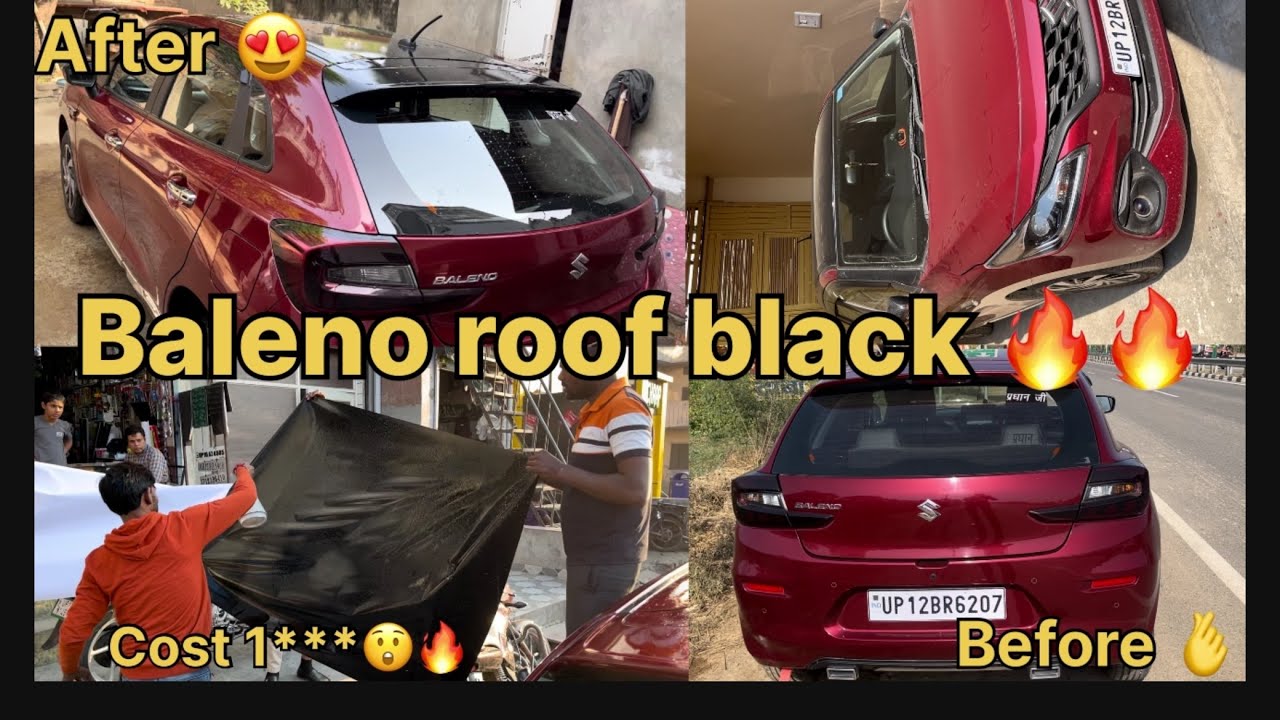 Baleno black roof 🔥 modification in just ..| #baleno #blackroof # ...