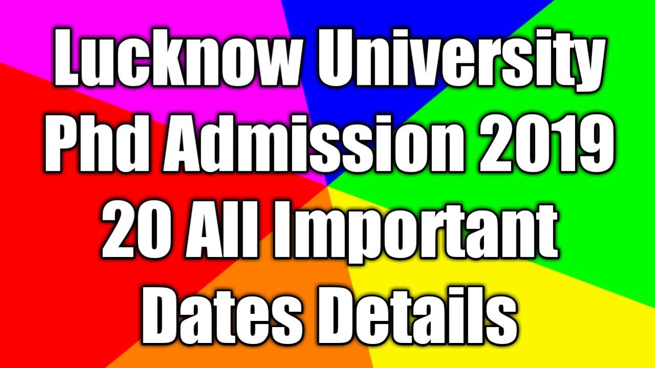 Lucknow University Phd Admission Phd Admission 2020 SK Education lucknow-university-phd-admission-phd-admission-2020-sk-education