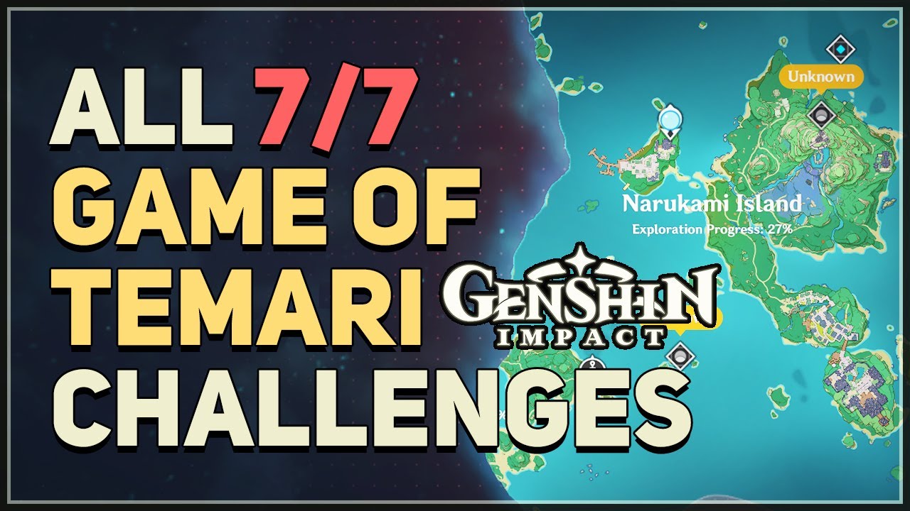All 7 Game of Temari Genshin Impact Locations - YouTube