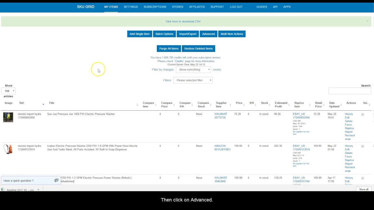 Sku Grid: Using the Grid - How to Delete Items from Sku Grid - YouTube