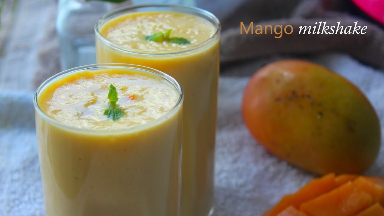 Mango milkshake with mango pulp | mango shake | juice with out ice ...