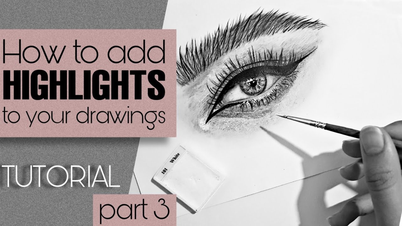 How to use watercolor to add highlights to your drawings - YouTube
