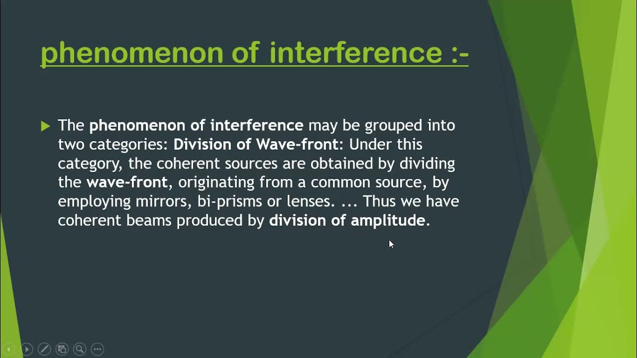 Phenomenon of Interference: Division of wavefront with examples - YouTube