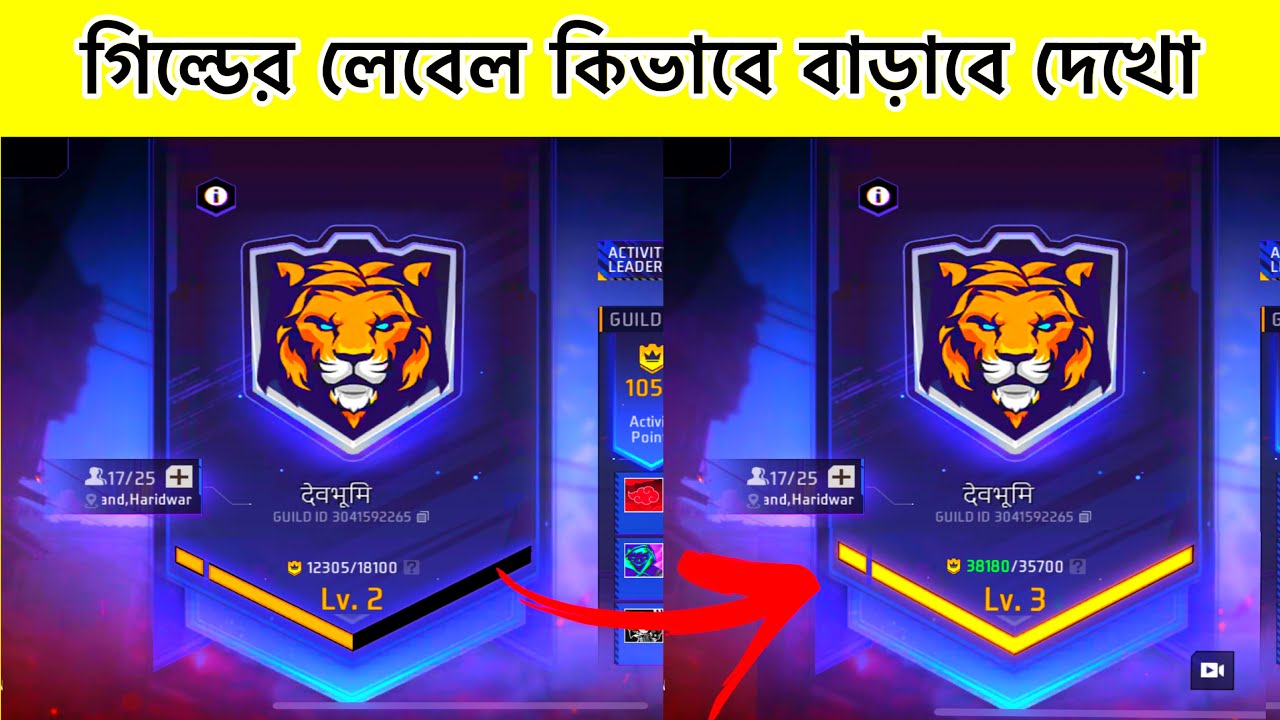 How To Increase Guild Level In Free Fire || Free Fire Guild Level Up ...
