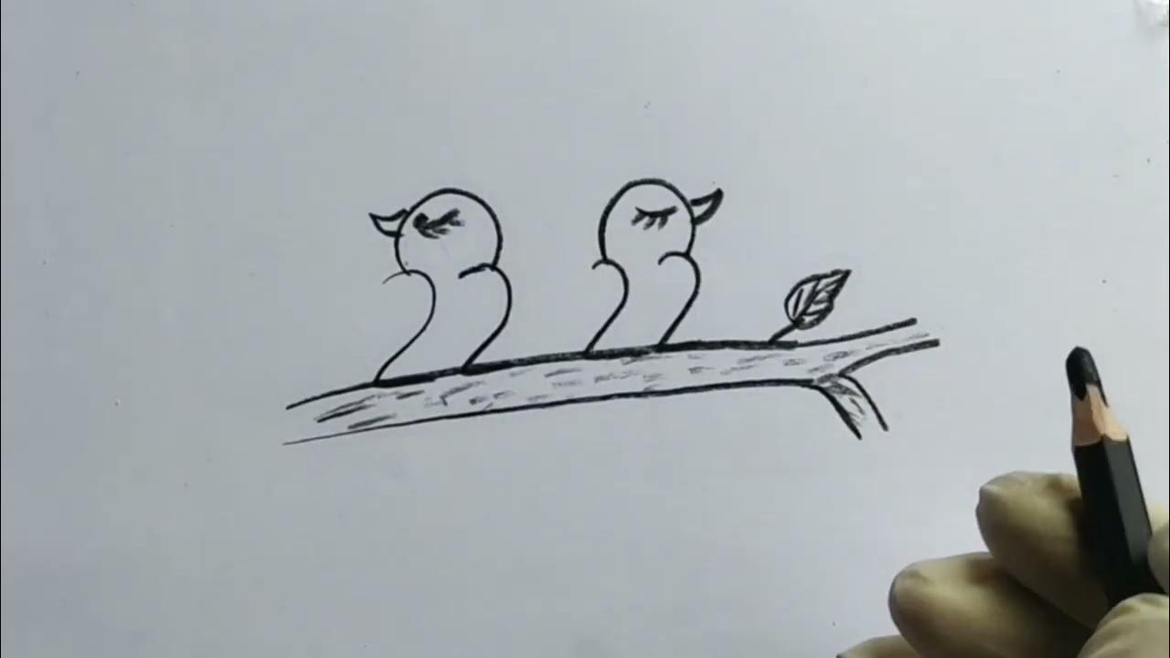 How to draw a 2 bird 2222 #treanding #viralvideo #drawing #art # ...