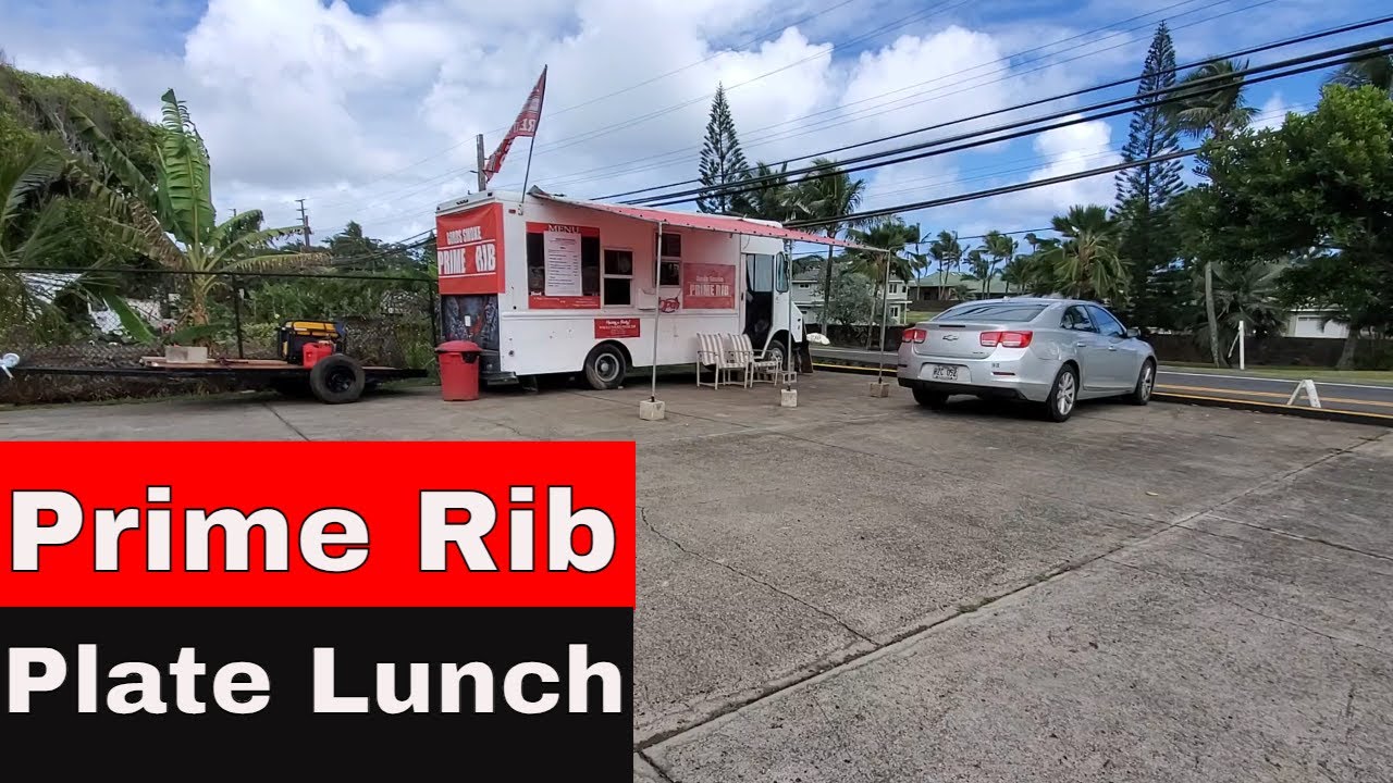 Gord's Smoke Prime Rib Hauula, HI | Prime Rib Plate Lunch! - YouTube
