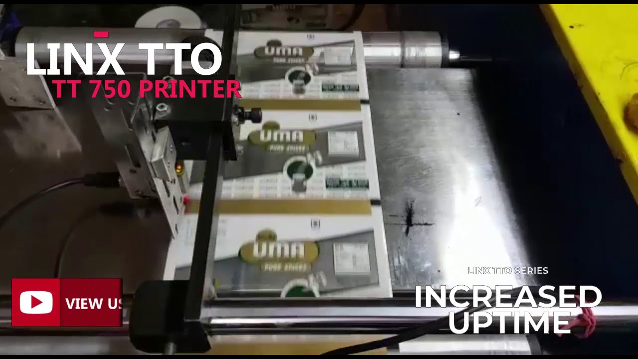 LINX TT 750 Printer on Winder -Rewinder Application - YouTube
