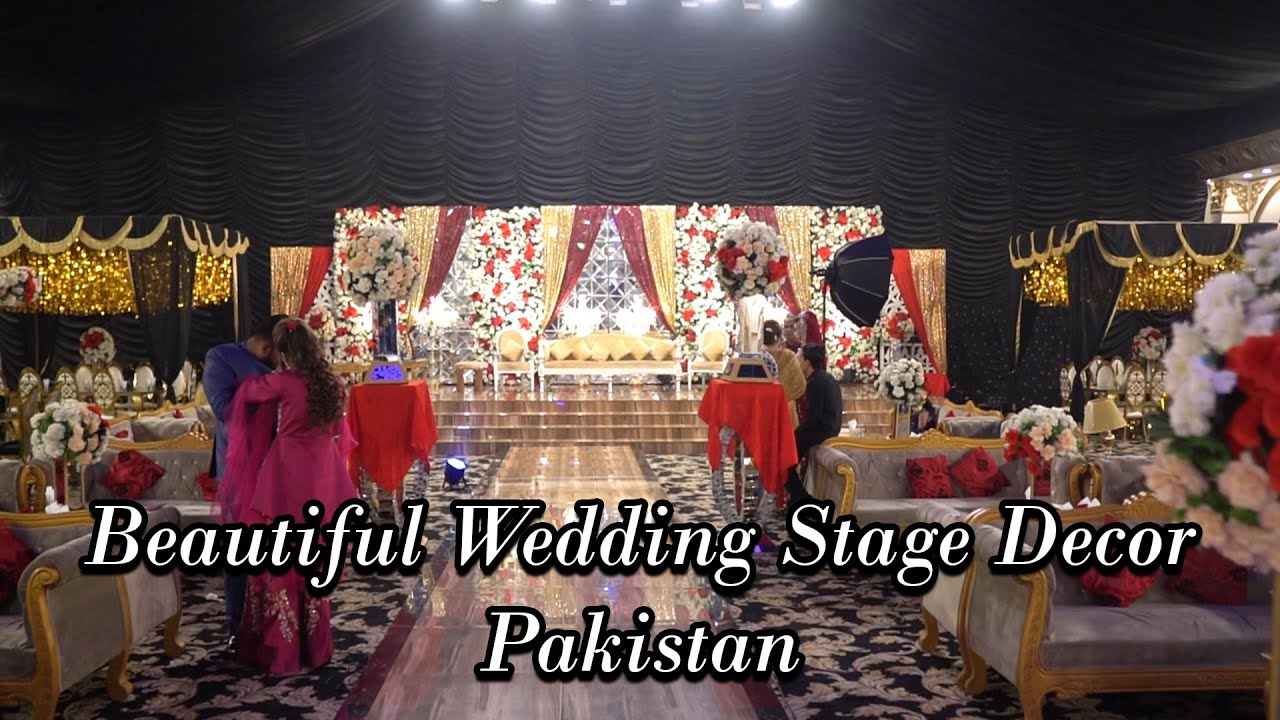 Wedding Shadi Stage Decoration Pakistan Wedding Hall Drone Video 4K ...