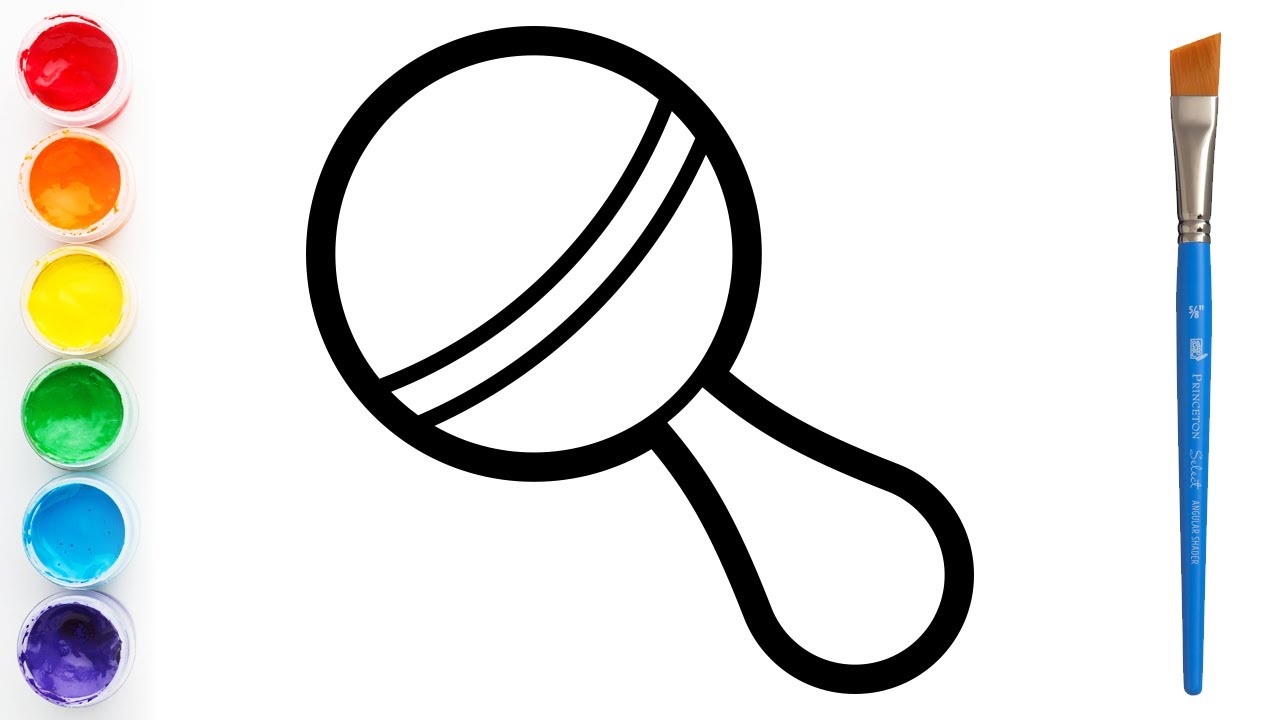 Rattle Toy Drawing, Painting & Coloring For Kids and Toddlers | Rattle ...