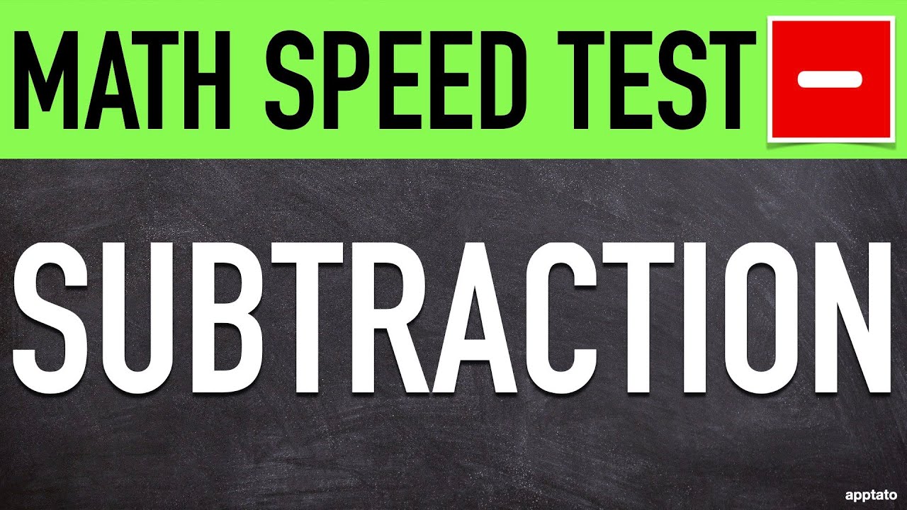 Subtraction Math Speed Test (20 Problems) | Subtract Numbers | Human ...