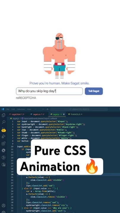 Make Sagat Smile CAPTCHA CSS Animation - YouTube