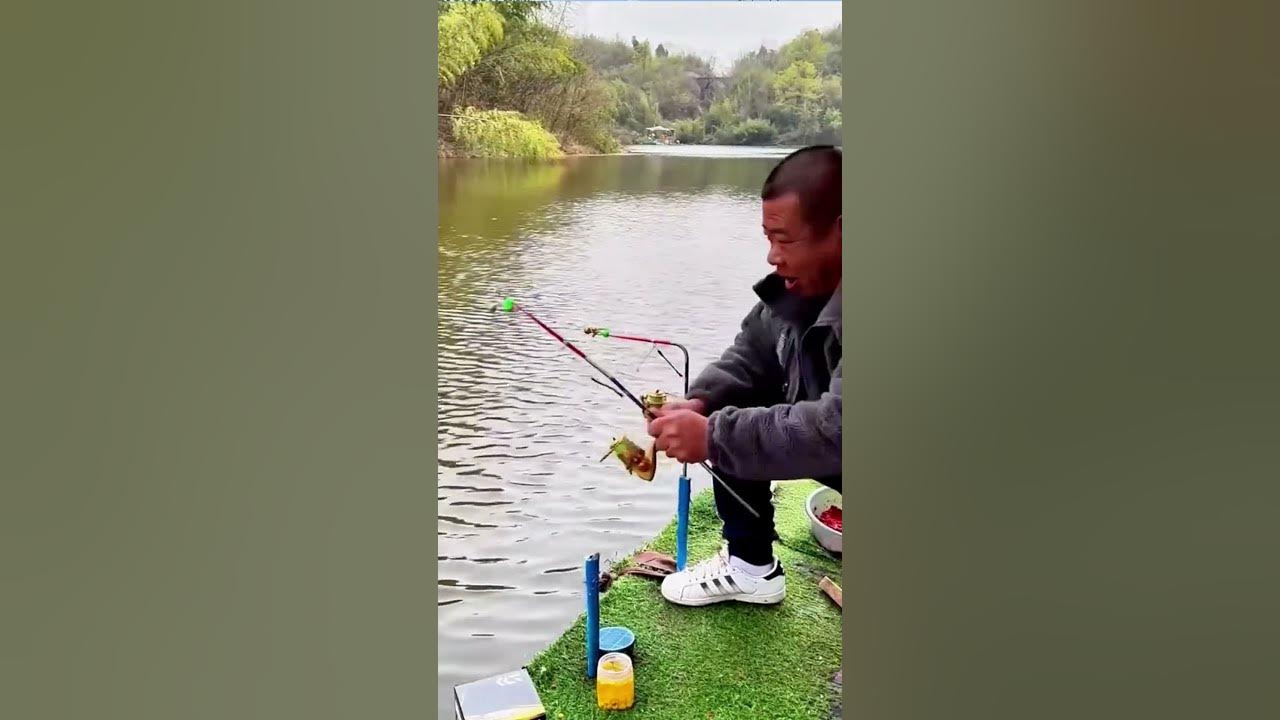 Autohit fishing rod.Just set and wait.Fish hooked up automatically.Watch now.#automatic #fishing ...