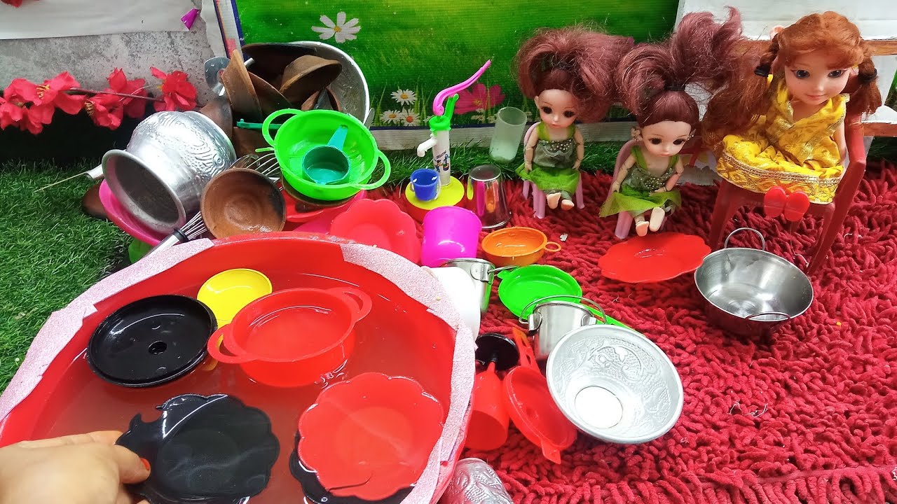 Doll cartoon kitchen set/gaadi wala cartoon mini kitchen set/Toy's ...