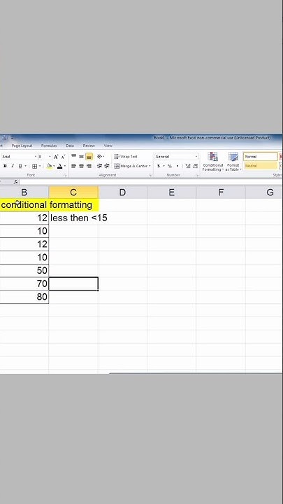 conditional formatting formula in excel show less then numbers - YouTube