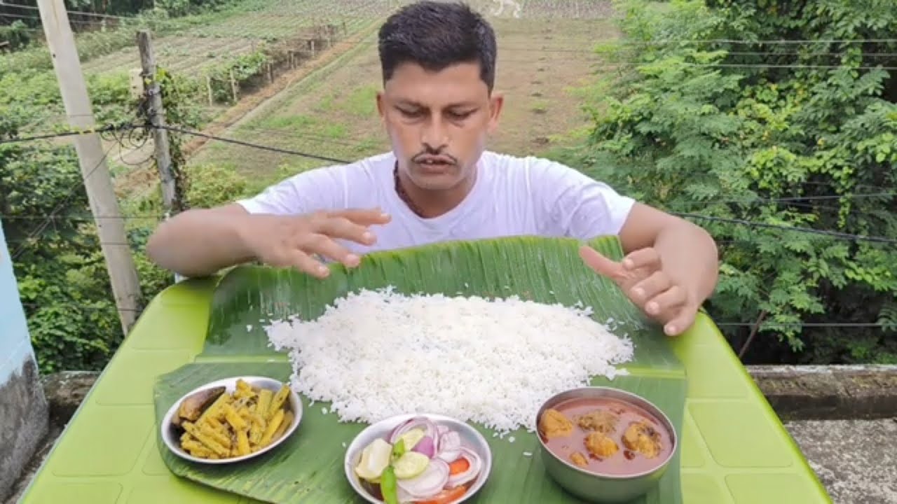 Unlimited Rice Eating Show 😋|Chicken Gravy | Loaded Rice | Eating ...