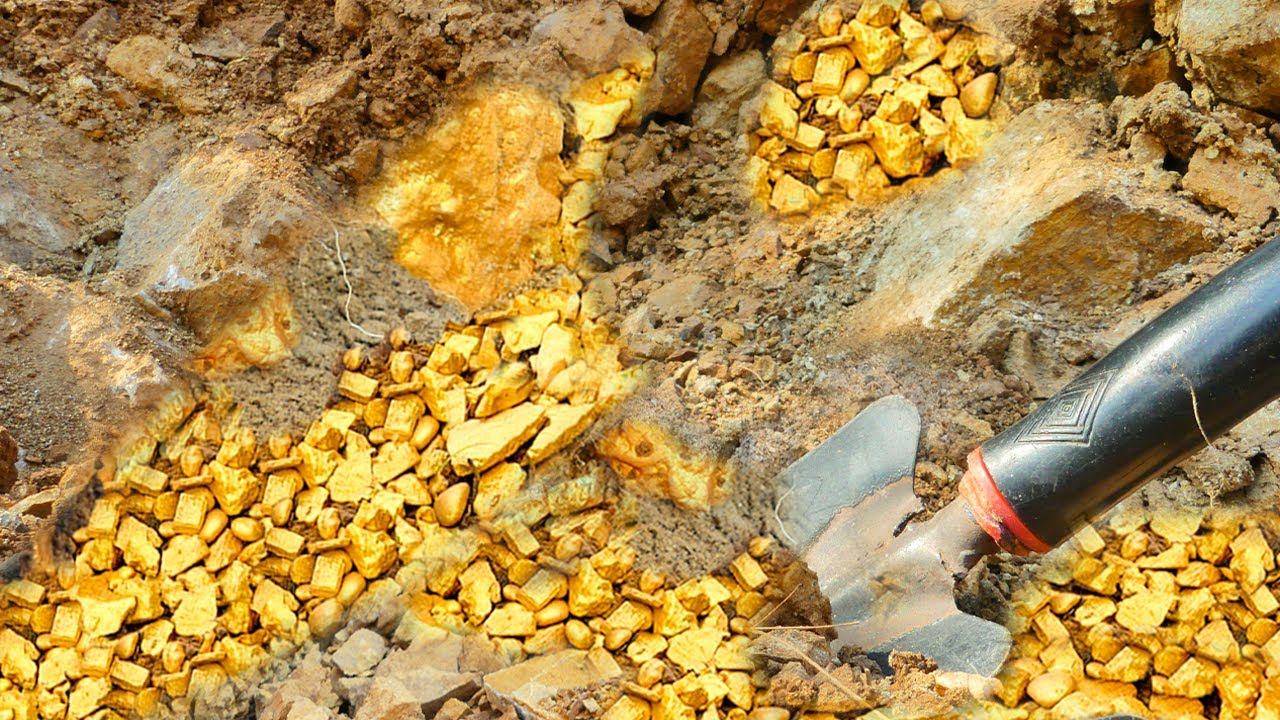 wow lucky day- found much value treasure gold under stone mountain -how ...