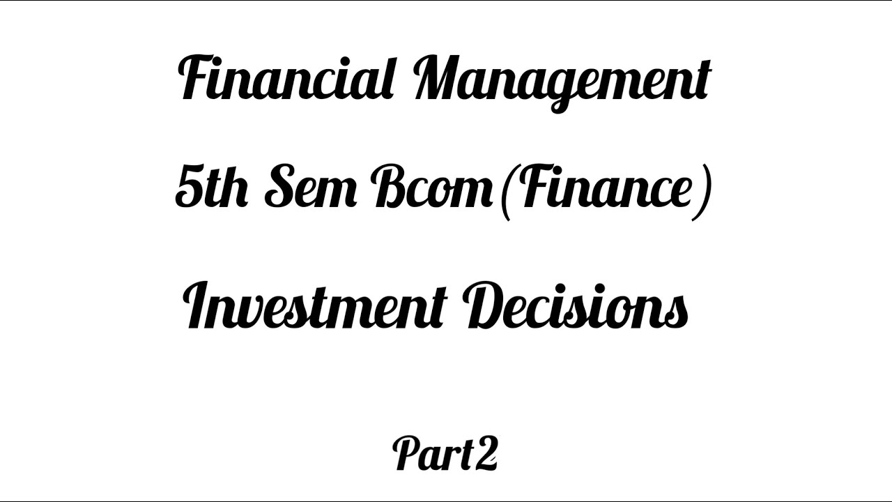 Financial Management/5th sem Bcom Finance - YouTube