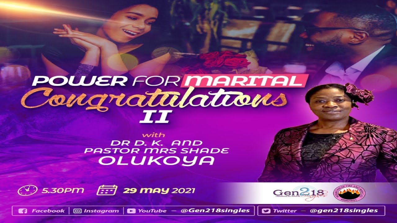 Power For Marital Congratulations (2) with Pastor (Mrs) Shade Olukoya ...