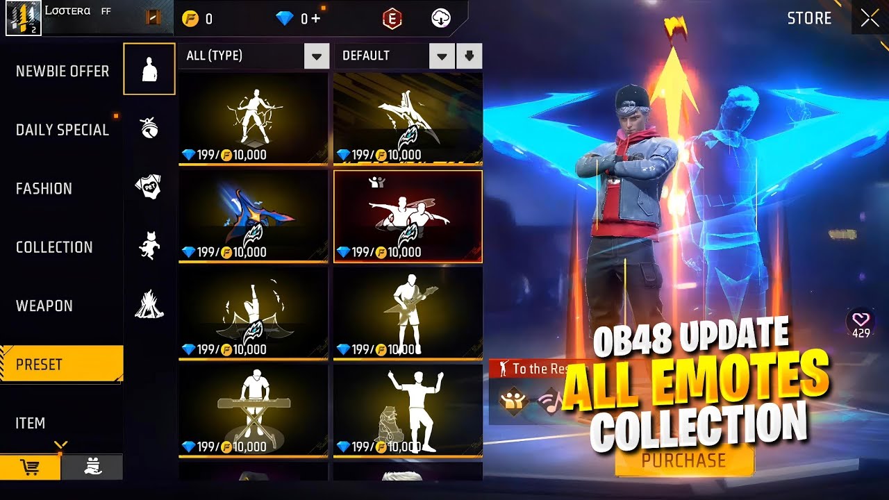 OB48 Update Emote Collection Full Review 💥🤯 | Ob48 Update New Camel Duo ...