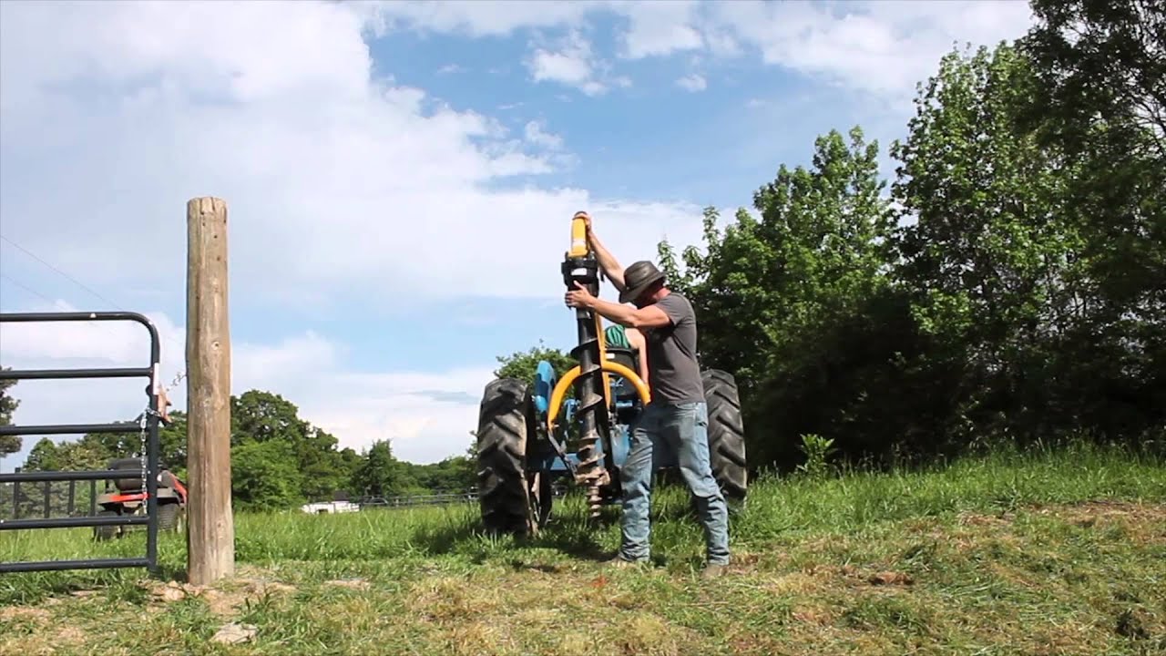Tractor Auger Implement CountyLine Post Hole Digger - YouTube