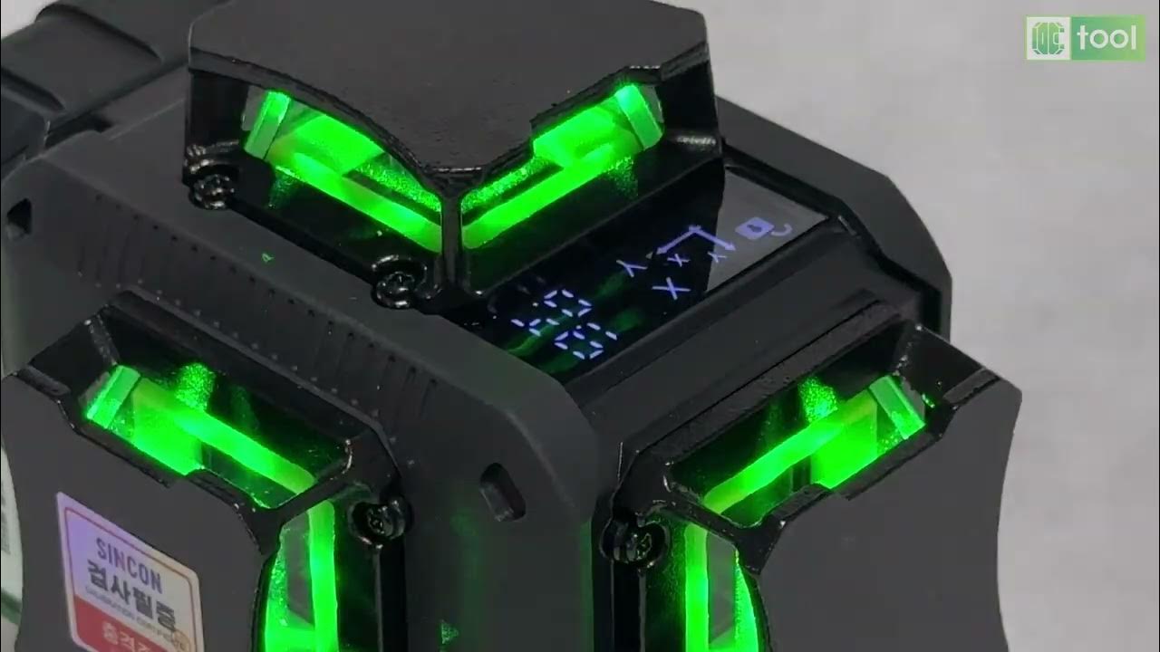 신콘 4D 16라인 디지탈경사계 내장형 그린레이저레벨 R7000G 업로드 테스트 영상 - YouTube