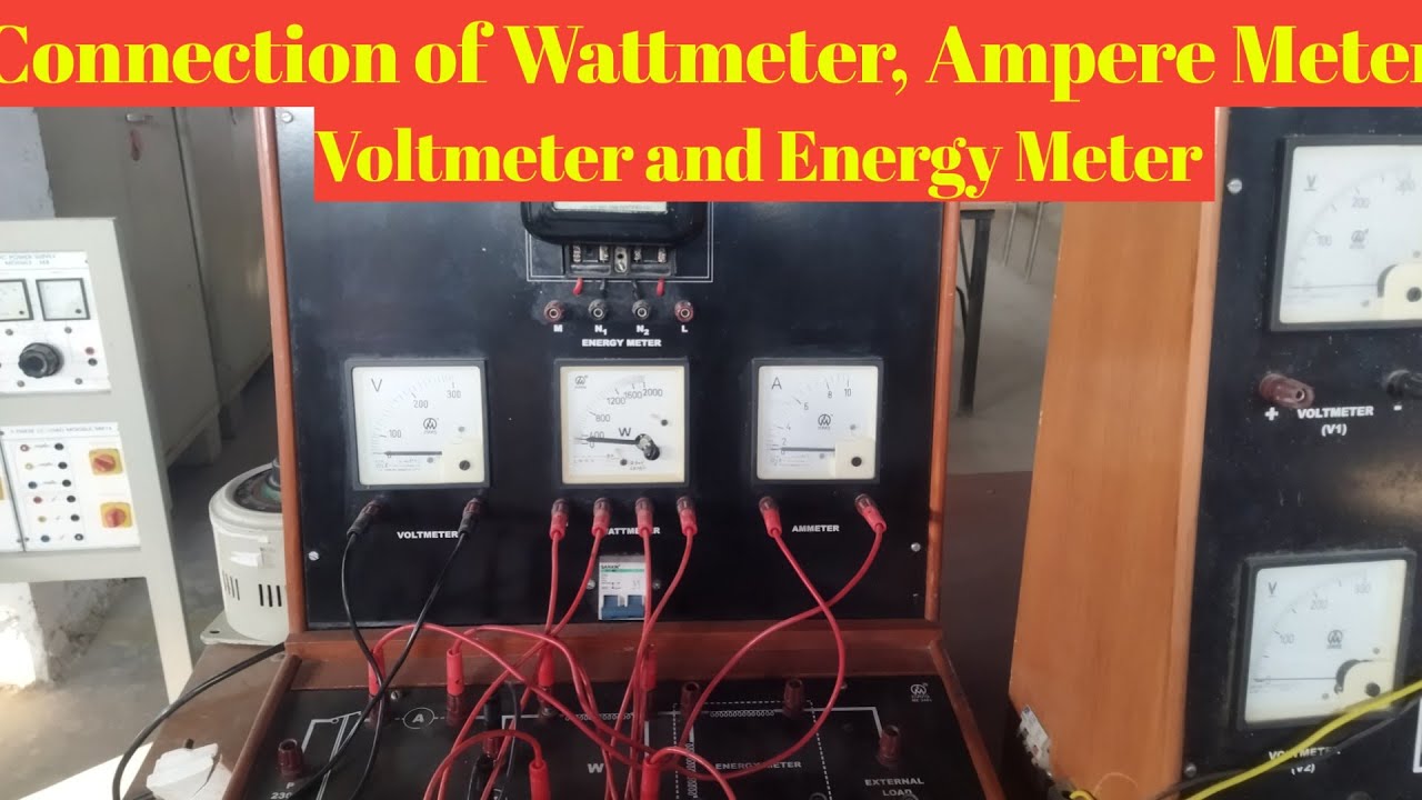 Connection of 1 phase Energymeter, Wattmeter, Voltmeter and Ammeter. ( In Hindi ) - YouTube