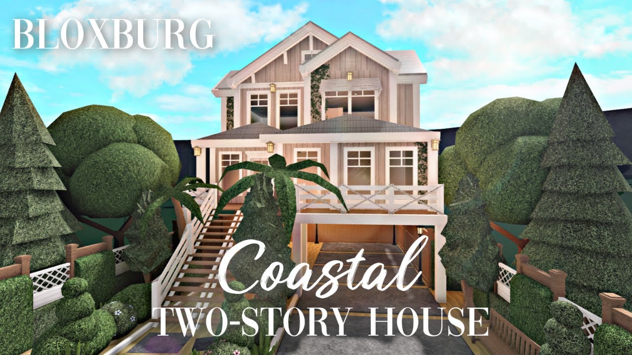 Roblox Bloxburg - Coastal Two-Story Family House (Exterior) - Minami Oroi - YouTube
