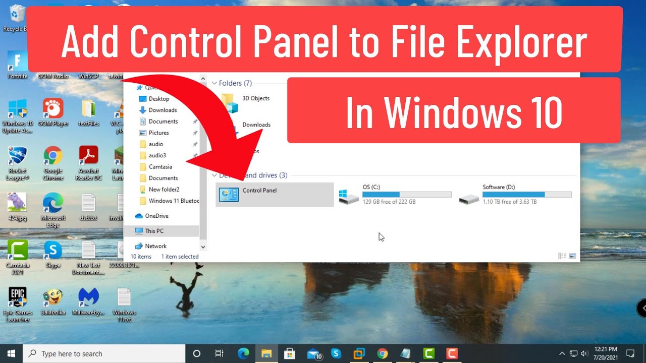 How To Add Control Panel to Windows 10 File Explorer - YouTube