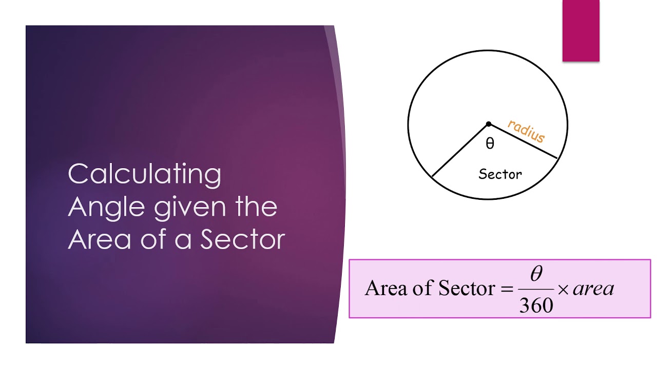 N5 E&F1.4 Working Backwards area of a sector - YouTube
