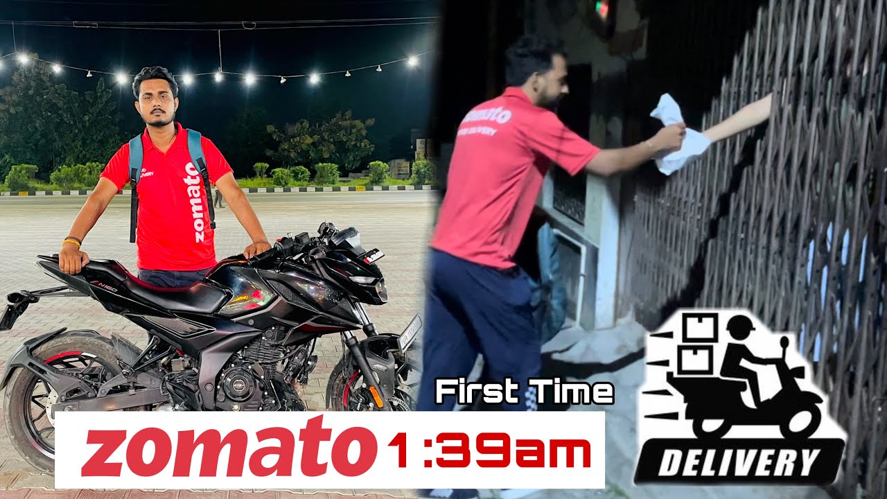 Zomato first time Delivery😨| Zomato full night working experience😱 ...