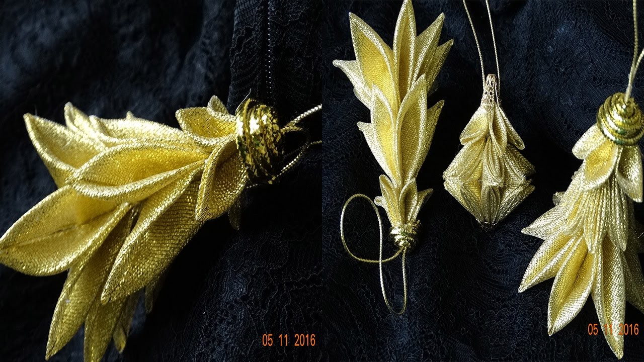 Простая Ёлка Канзаши/Simple kanzashi Tree - YouTube