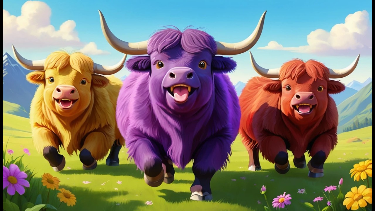 Five Little Yaks Go Grunt Grunt Grunt | Animal Sounds & Counting Song ...