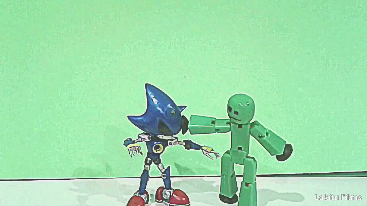 Stikbot punches Metal Sonic stop motion - YouTube