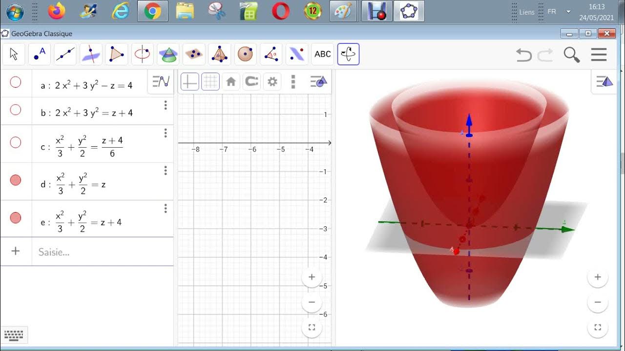 Les quadriques - 2x²+3y²-z=4 - YouTube