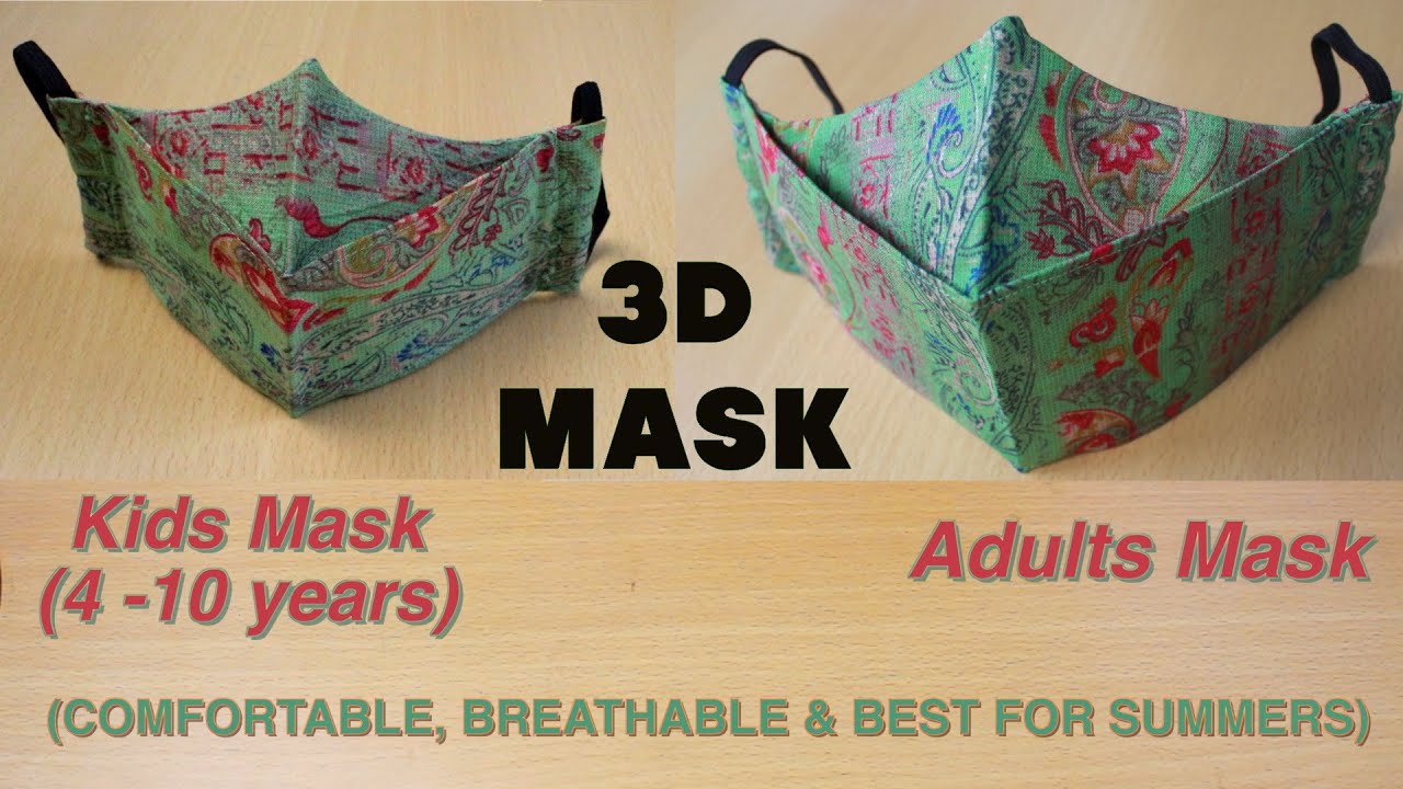 Very Comfortable mask for kids (very easy to stitch) in 10 minutes ...