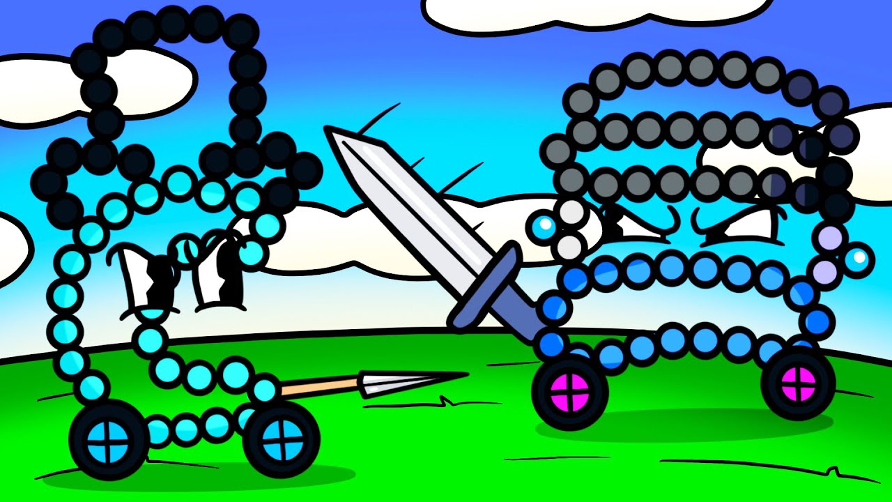 We Draw Our Own Vehicles and Battle Ragdoll Cars in Draw Joust! - YouTube