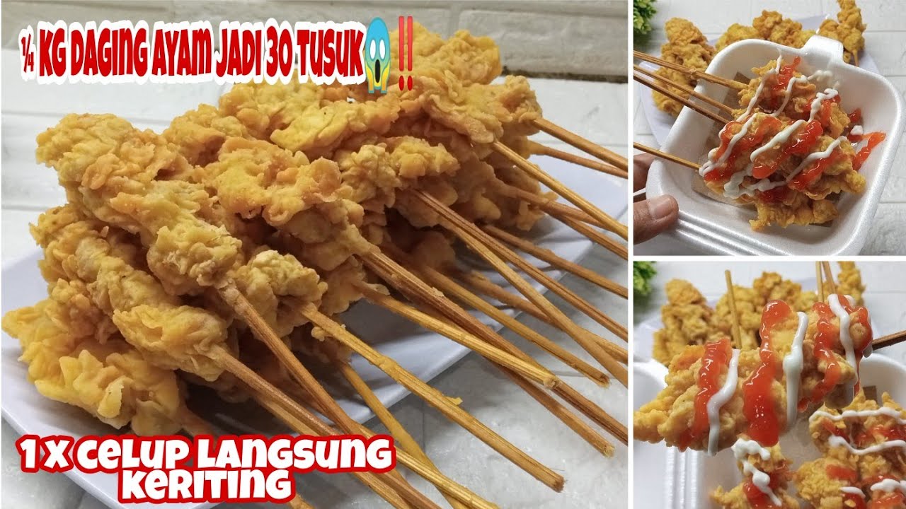 Modal ¼ Kg Daging Ayam Jadi 30 Tusuk Sate Ayam Crispy ‼️ - YouTube