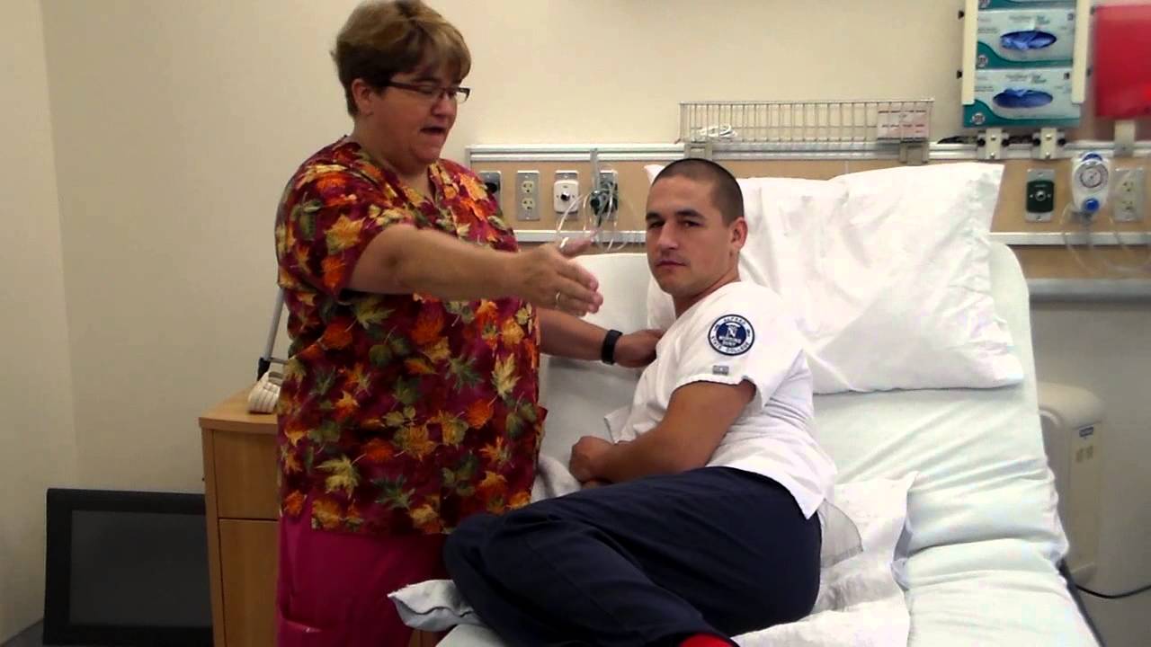 Skill 11.7 Assisting a client to sit on edge of bed - YouTube