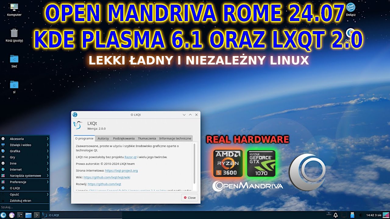 OpenMandriva ROME 24.07 Plasma 6.1 i LXQT 2.0 Lekki szybki i niezależny ...