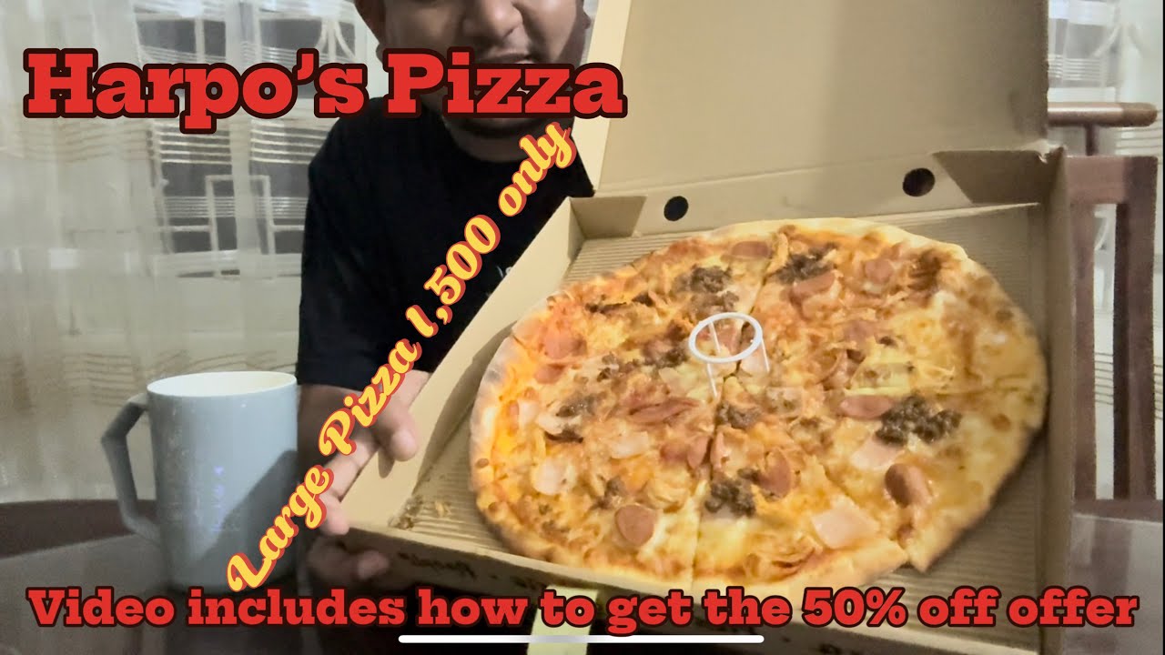 Harpo's Pizza 50% off offer. #mrwalkerceylon #harpos #pizza #viralvideo ...