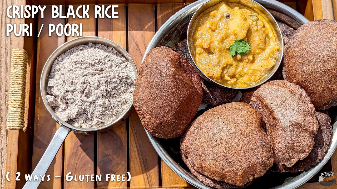 Crispy Black Rice Puri 2 ways | Puri Recipe | Poori | Chawal Ki Puri ...